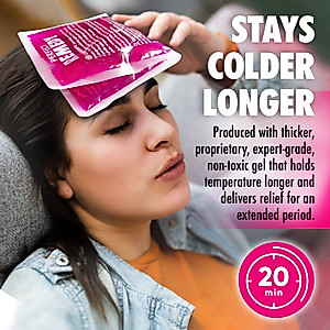 Perfect Remedy 2-Pack Gel Ice Packs for Injuries, Soft and Flexible Hot & Cold Compress, Soothing Ice Packs Aid for Sprains, Strains & Soreness conditions, Alternative to Hot Water Bottles (Pink, Reg)