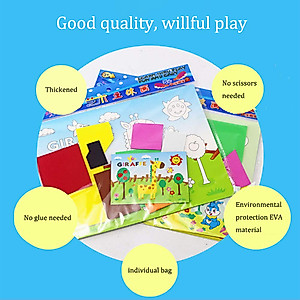 3D EVA Foam Stickers for Toddlers Large Size DIY Cartoon Animal Painting Stickers Preschool Art Class Drawing Sticker Puzzle Art Craft Kit for Kids Boys Girls Age 4-8(20PCS)­