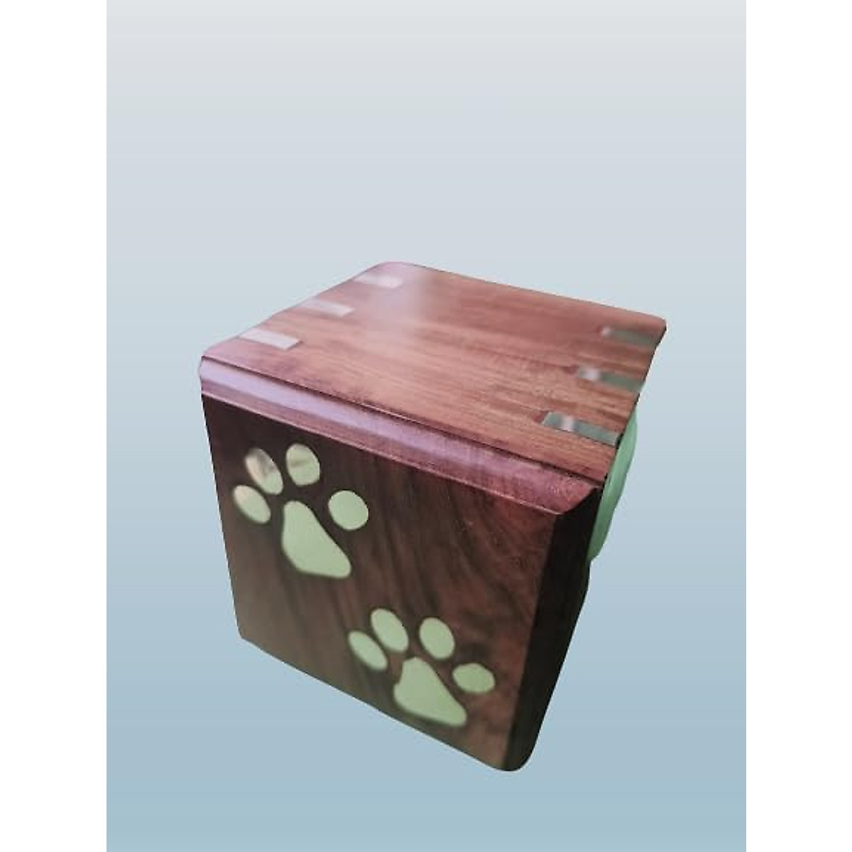 Pat Paw Cremation Urn Box For Ashes Wooden Rosewood Funeral Cremation Urns For Dog # Wooden Burial Urn Decorative Urn Box Loved Memorial Urn Box Funeral Cremation Urn Wooden Pet Urns Home Decors Adults Urn Box Design Urn (3 x 3 x 3 inches)