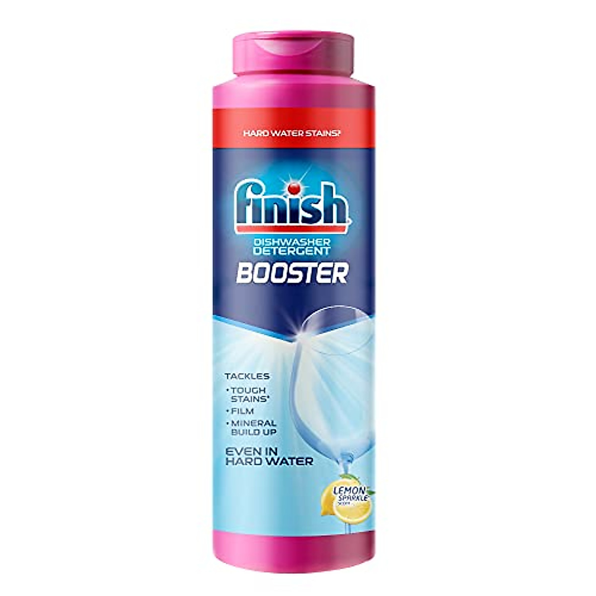 Finish Powder Dishwasher Booster, Lemon Sparkle 14 Oz Bottle, Hard Water Booster (Pack of 3)