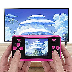 Handheld Game Console for Children Ages 4-12 , Built-in 182 Retro Classic Games 2.5" LCD Screen Portable 8 Bit TV Output Video Game Player Best Birthday Gift for Girls -RED