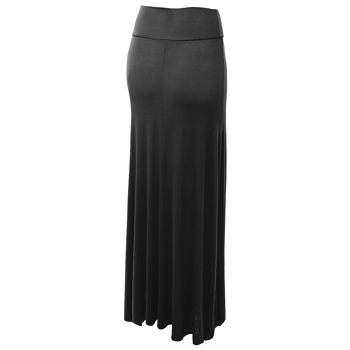 Lock and Love WB670 Womens Fold-Over Maxi Skirt L Black