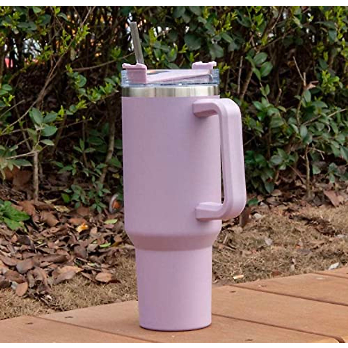 Aesthetic Adventure Quencher 40oz Stainless Steel insulated Tumbler with Handle and Straw - Lavender