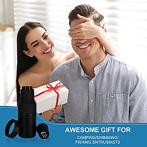 12Oz - Hgkeke Frosty Beer Holder Double Walled Stainless Steel Beer Bottle Insulator Holder Slim Can Cooler and Beer Bottle with Beer Opener Vacuum Insulated - Nice Gift for Men - Midnight Black