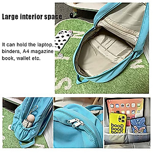 Kawaii Backpack Aesthetic Backpacks Cute School Bag Back to School Backpack Supplies for Teen Girls (Beige)