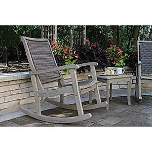Outdoor Interiors GW21095 Grey Wash Eucalyptus & Driftwood Wicker Rocking Chair