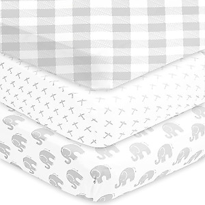 Grey Bicycles Sheets Sets for Baby Boys and Girls (Crib Sheets)