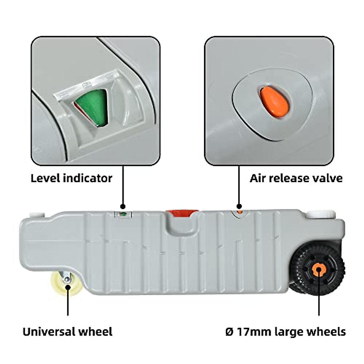 YITAHOME 19.8 Gallon Large Capacity Portable Water Holding Tank with Built-in Handle Odorless Tote for Camper with Large Universal Wheels, Filling Port, Rotating Spout for Easy Carry & Fast Empty
