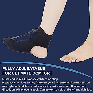 Beginbelle Plantar Fasciitis Night Splint Sock. Planter Fasciitis Support Dorsal Drop Foot Brace for Right or Left Foot. Soft Stretching Boot Splints for Feet, Sleep, Recovery Socks, Braces (Medium)