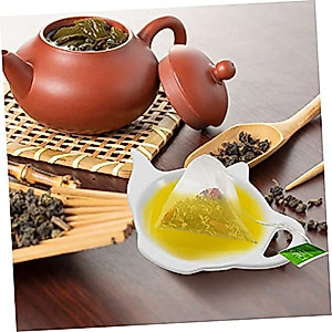 USHOBE 3pcs Tea Bag Saucer Ceramic Coasters Ceramic Serving Tray Ceramic Teapot Tea Bag Trays Dipping Sauce Dishes Ceramic Tea Bag Plate Delicate Teabag Coaster Snail Tea Bag Holder Dip