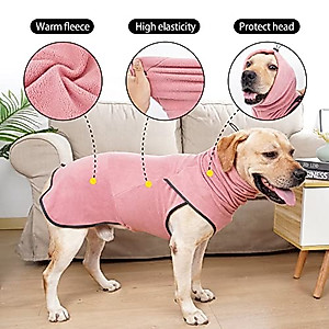 HEYWEAN Dog Fleece Sweater Soft Thickening Warm Pet Shirt Winter Dog Coat Pullover Design and Sleeveless Cloth for Puppy (Pink, S)