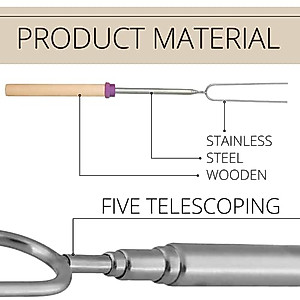 Set of 8 Marshmallow Roasting Sticks Stainless Steel Smores Sticks For Camping Telescoping Marshmallow Sticks for Campfire Roasting Sticks for Fire Pit