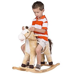 Rockin' Rider Derby Rocking Horse Ride on Beige, Large