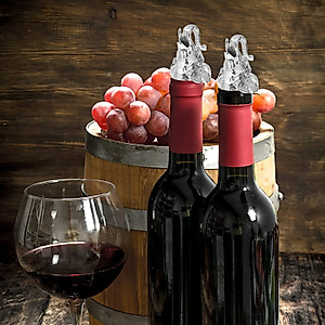 Luxshiny Animal Head Pourer Alloy Elephant Head Shaped Wine Bottle Stopper Spout Beverage Vinegar Bottle Spout for Home Kitchen Silver