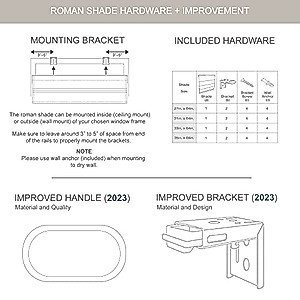 Madison Park Galen Cordless Roman Shades - Fabric Privacy Single Panel Darkening, Energy Efficient, Thermal Insulated Window Blind Treatment, for Bedroom, Living Room Decor, 31" x 64", Ivory