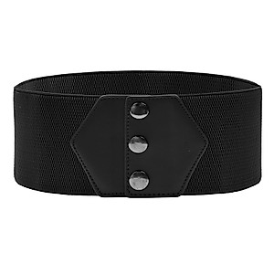 GRACE KARIN Women's Snap-Button Corset Belt Wide Elastic Belts for Dress Stretchy Waistband X-Large
