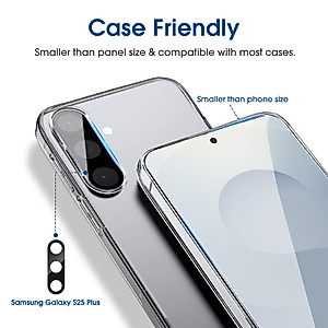 amFilm Auto-alignment OneTouch for Samsung Galaxy S25+ Plus 6.7'' Screen Protector + Camera Lens Protector, Tempered Glass, 30 seconds Installation, Bubble Free, Case Friendly, Anti-Scratch [2+2 Pack]