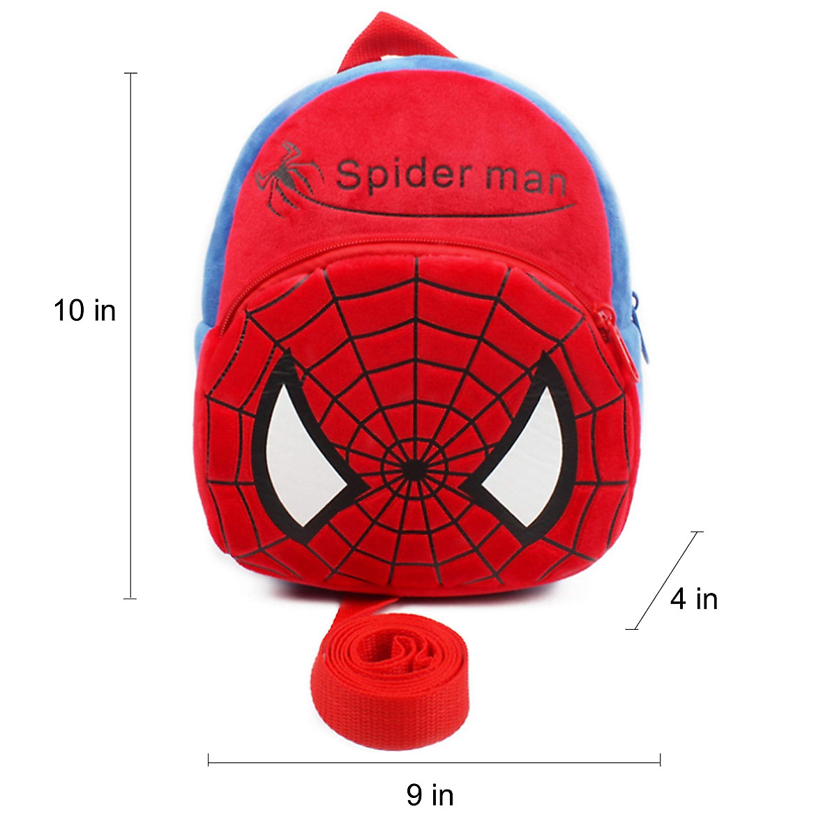 Nonika Children Walking Safety Leash with Compartments for Food, Keys, Phone, Snacks (Red)