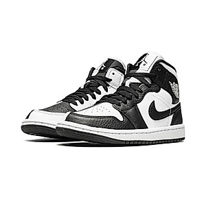 Nike Women's WMNS Air Jordan 1 Mid Trainers, Black, Electric Green, White, 6.5 Women