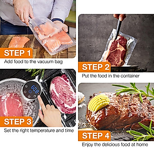 Upesitom Sous Vide Machine, 1100W Upgraded WIFI Sous Vide Cooker Ultra-quiet Working Cooker Immersion Circulator with Recipes(App Included), Accurate Temperature, Digital Timer, IPX7 Waterproof
