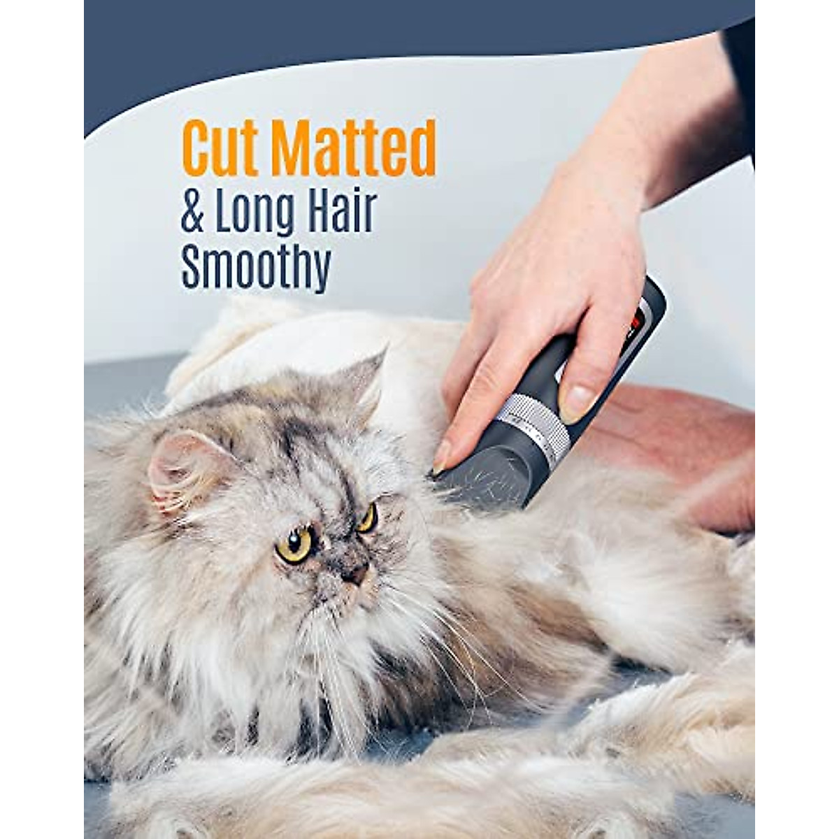 Cat Grooming Clippers for Matted Long Hair,Low Noise Cat Clippers Shaver,4 Speed Cordless Pet Clippers Kit for Cats Dogs and Pets