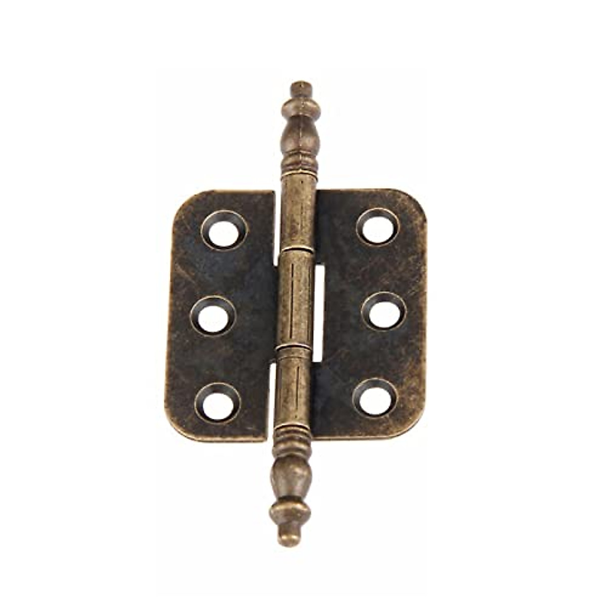 TBMAKE Door Hinges 10pcs Antique Bronze Crown Head Hinge Jewelry Gift Box Decorative Hinge for Cabinet Furniture Hardware