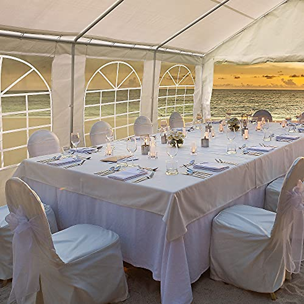 YITAHOME 13x26FT Party Tent Heavy Duty Wedding Tent Event Shelters Outdoor Canopy Upgraded Galvanized Steel Carport with Removable Sidewall Windows for Commercial and Parties (White)