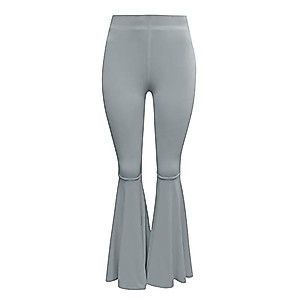 Cross Waist Bootcut Yoga Pants for Women, Non See Through Bootleg Sports Gym Flare Workout Pants qia230104- *462-new Years eve Party Supplies Grey