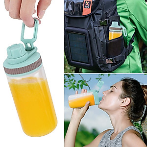 iOCSmart 13.5oz Travel Juice Cup Sport Bottle for Portable Blender USB Rechargeable Replacement Parts (White 1)