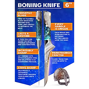Dalstrong Valhalla Series Slicing & Carving Knife 12" Bundled with Boning Knife 6" - Leather Sheath