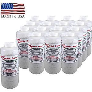 32 lbs Potassium Hydroxide Flakes KOH Caustic Potash Anhydrous KOH Dry Electrolyte - 16 x 2lb Bottles - Lye Drain Cleaner - HDPE container with resealable Child Resistant cap