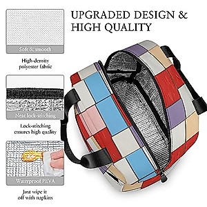 LUCYSMARTSHOP Pink Small Lunch Bag Flower LunchBox for Girl Teen Cute Small Bag,Children Girl Christmas Wishes, Teen Girl 10-12 Christmas Gifts Girl BigKid Gift Idea (Pink Tuilp Checkerboard)