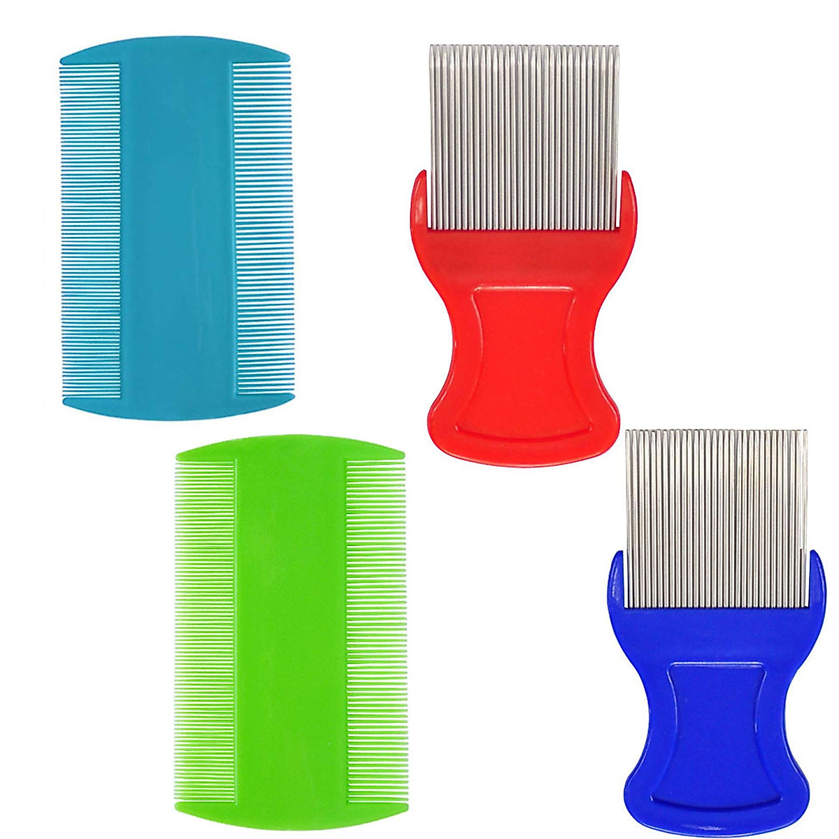 zYoung 2 Pieces Hair Comb Double Sided, 2 Pieces Removing Dandruff Flakes with Metal Teeth