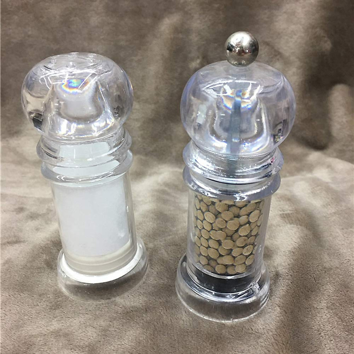 heaven2017 Manual Salt Spice Pepper Grinder Seasoning Mills Set of 2 White