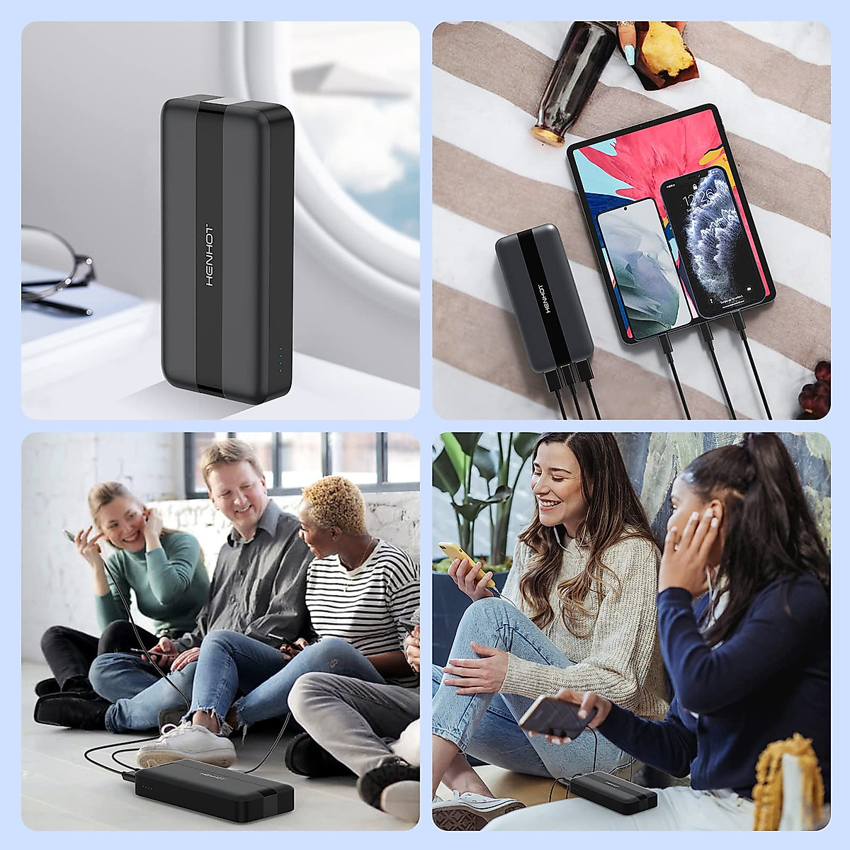 HenHot Portable Charger, PD 20W USB C Power Bank 20000mAh PD3.0 QC4.0 Fast Charging External Battery Pack Portable Phone Charger Compatible with iPhone 14/13/12/11 Pro Max/XS/X/Galaxy/S21/iPad Tablet