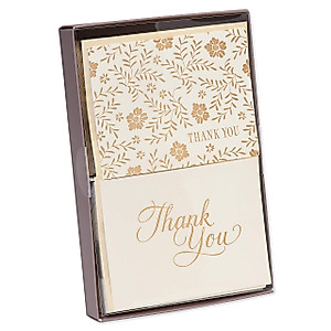 American Greetings Wedding Thank You Cards with Envelopes, Gold and Cream (50-Count)