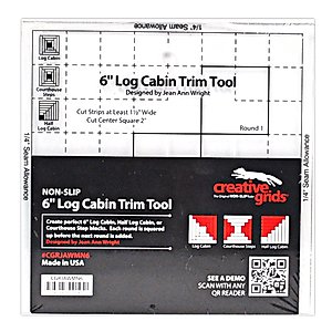 Creative Grids 6in Log Cabin Trim Tool Quilt Ruler - CGRJAWMN6