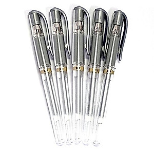 Uni-Ball Signo Broad Point Gel Impact Pen Silver Ink, 1.0mm, 5 pens per Pack (Japan import)