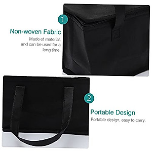 Mikinona Camping Insulated Bag Insulation Food Delivery Durable Thermal Insulation Decorative Thermal Food Ice Aluminum Black Non-woven Fabric Zipper Insulated Delivery Pouch