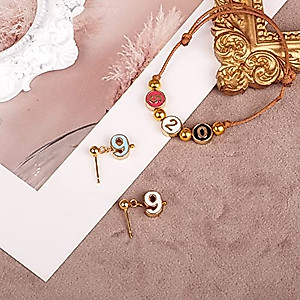 Pandahall 72Pcs Alloy Enamel Letter Beads Mixed Color Flat Round Number 0-9 & Alphabet Letter A-Z Beads Loose Spacers for Jewelry Making, Hole: 1.4-1.5mm