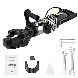 Anbull 1500W Electric Rebar Bender,Hydraulic Rebar Bending Machine Bending up to 1 Inch #8 25mm Rebar with an Extra Set of 10-18mm #3 - #6 Rebar Bending Head, Rebar Bending Angle 90 Degrees or Greater