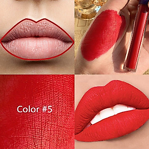 UCANBE 13pcs Lady's Night Lipstick Makeup Set, 6 Velvety Matte Liquid Lipsticks + 6 Matching Smooth Lipliner Pencil + 1 Moisturizing Lip Gloss Primer, Waterproof Long Lasting Lip Make Up Gift Kit