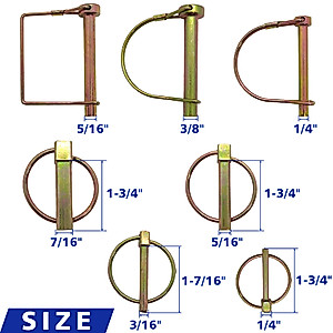 Hitch Pins Clip Pins 190Pcs, Linch and PTO Pins for Trailers Tractors Trucks Towing Mowing, Farm Equipment, Snow Plows, Lawnmowers Garage, Heavy Duty Trailers Accessories Tractor Attachments