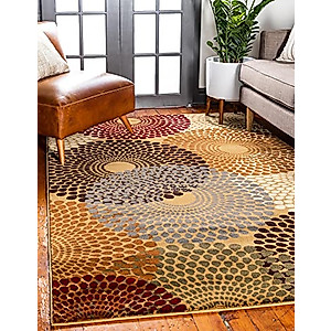 Unique Loom Barista Collection Area Rug - Java (5' 3" x 8' Rectangle, Beige/ Black)