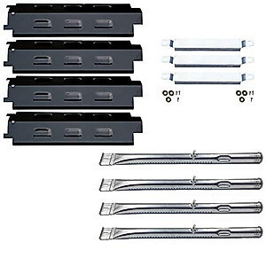 Direct Store Parts Kit DG259 Replacement for Charbroil Grill 463436213,463436215; Thermos 466360113 Repair Kit (SS Burner + SS Carry-Over Tubes + Porcelain Steel Heat Plate)