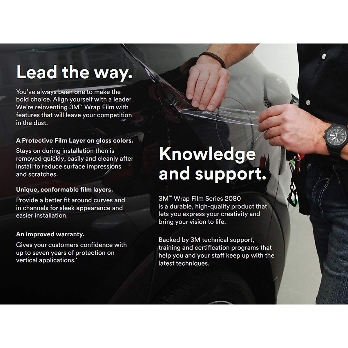 3M 2080 G12 Gloss Black (5ft x 1ft W/Application Card) Vinyl Wrap Film Sheet with Air-Release for Cars, Trucks & More (5sq ft Roll)