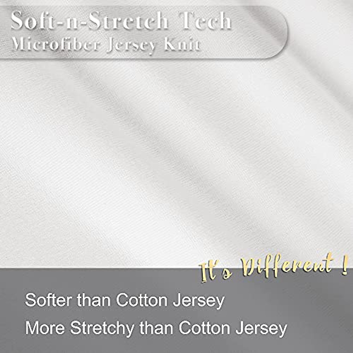 2-Pack Jersey Knit Pillow Cases Standard/Queen - Ultra Soft T-Shirt Like White Pillowcases Microfiber Blend - Envelope Closure Queen or Standard Size Set of 2, White