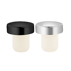 OGGI T-shaped Wine Corks, 2 pcs Wine Bottle Stopper Set, Cork Wine Stoppers for Wine Bottles, Reusable & Low Profile for Wine Beer Bottles DIY Craft (Black, Silver)