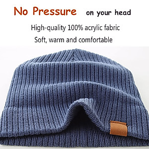 Moon Kitty Baby Beanies Hats Soft Warm Knitted Infant Toddler Hats Caps for Boys Girls 2 Pack