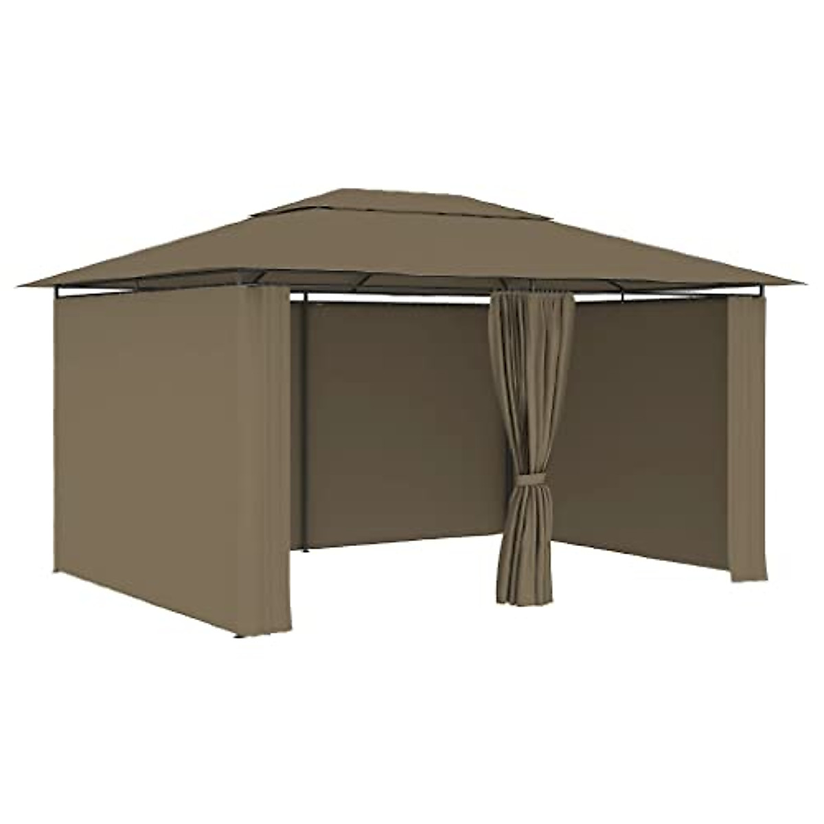 Garden Marquee with Curtains,Outdoor Gazebo, Hardtop Gazebo,Backyard Gazebo,Patio Gazebo,Grill Gazebo,for Barbeque, Patio, Deck,Garden Party,Markets,13.1'x9.8' Taupe 0.6 oz/ft²